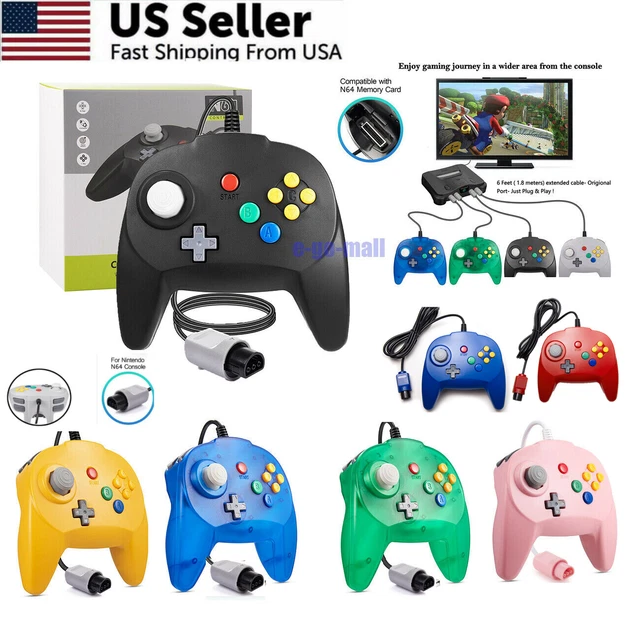 UPGRADED N64 WIRED Controller Replacement Gamepad for Nintendo 64 Game ...