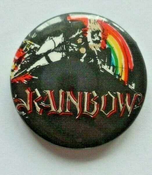 ORIGINAL VINTAGE RAINBOW Badge Early 1980's British Hard Rock Heavy ...