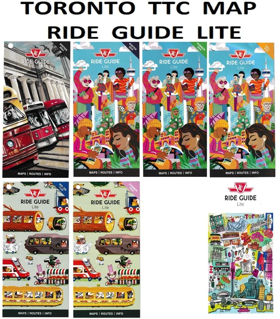 TTC 🚌🚇 RIDE Guide Lite Map 2025 2024 2016 Canada Toronto Subway Bus ...