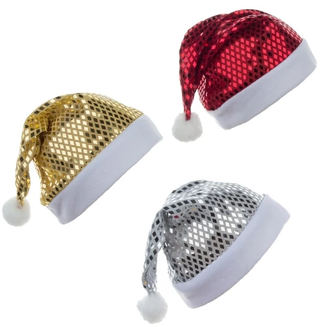 HOLIDAY PARTY SANTA Cap with White Trim and Reflective Finish £3.85 ...
