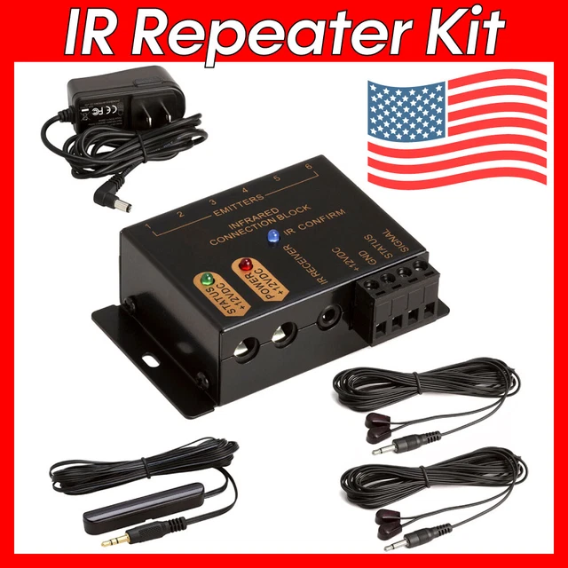 PREMIUM IR EXTENDER Kit Hidden Infrared Repeater System Amplifier ...
