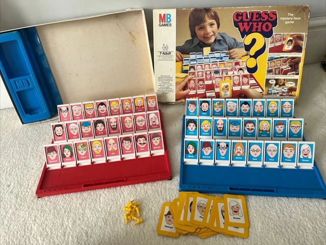 GUESS WHO BOARD Game Retro Vintage MB Games Original 1979 Old 1970s ...