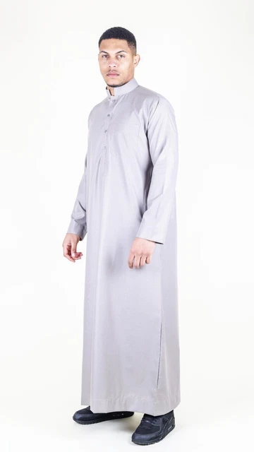 HOMMES CRÈME THOBE Juba Saoudien Islamique Arabe Eid Coton Caftan ...