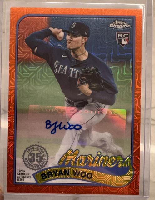 2024 TOPPS SERIES 1 BRYAN WOO Silver Pack Mojo ARANCIONE RC/25 Auto ...
