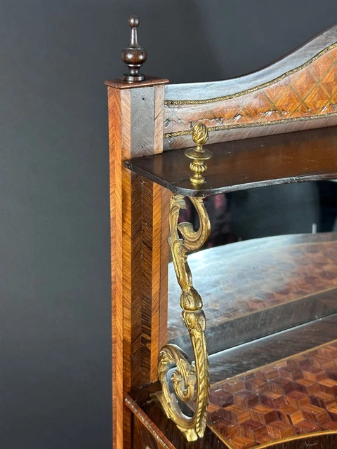 ANCIEN MEUBLE DE maitrise marqueterie buffet décor louis XV ébéniste ...