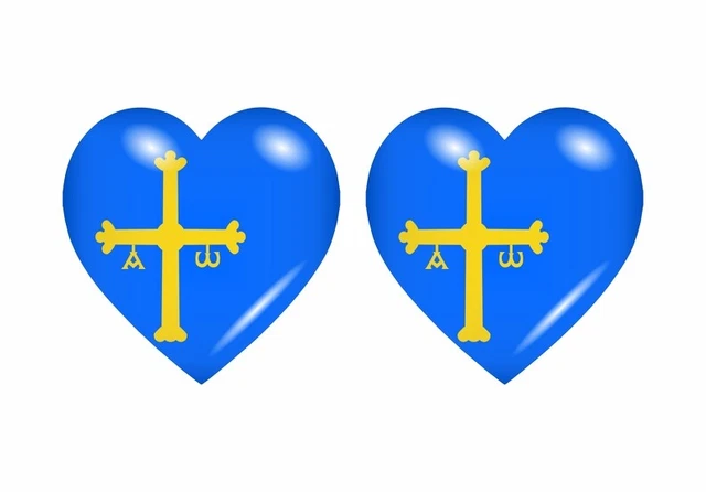 2X STICKER AUFKLEBER Flaggen flagge fahne herzen asturias EUR 3,99 ...