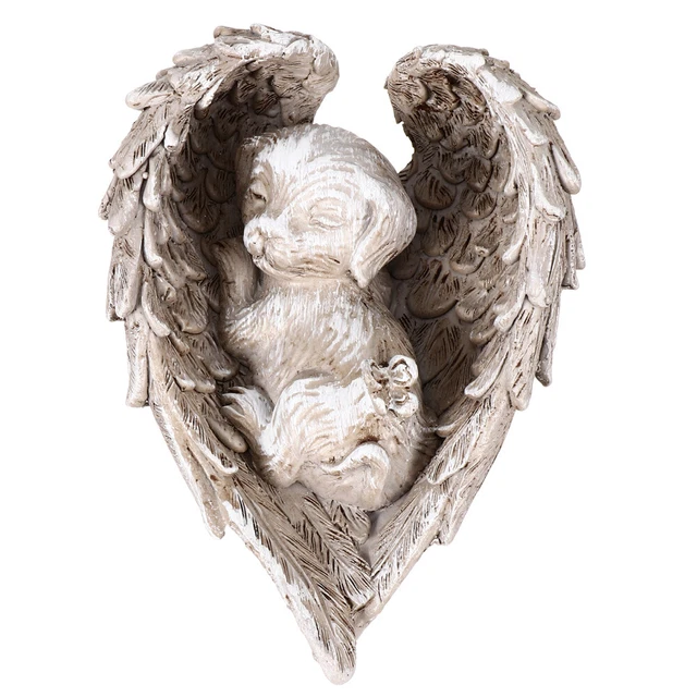 DOG MEMORIAL ANGEL Pet Statue Religious Garden Statue £11.61 - PicClick UK