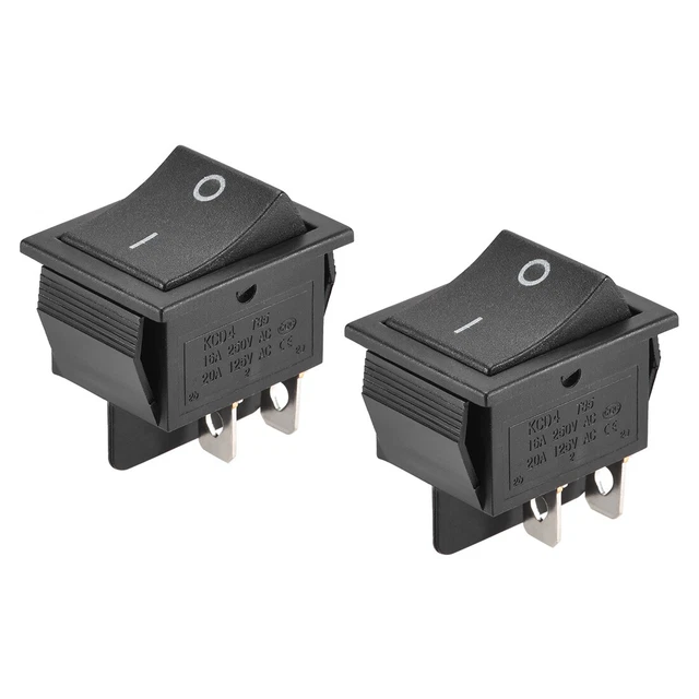 BOAT ROCKER SWITCH Black Toggle Switch 4 pins ON/OFF AC 250V/16A 125V ...