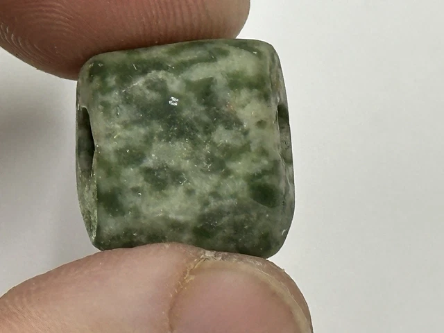 TRANSLUCENT PRE-COLUMBIAN GREEN Jade Stone Mezcala Jadeite Bead Olmec ...