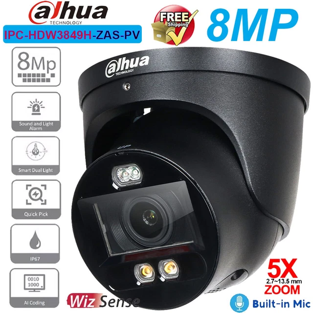 DAHUA IPC-HDW3849H-ZAS-PV 8MP TiOC Smart Dual Light WizSense Eyeball IP ...