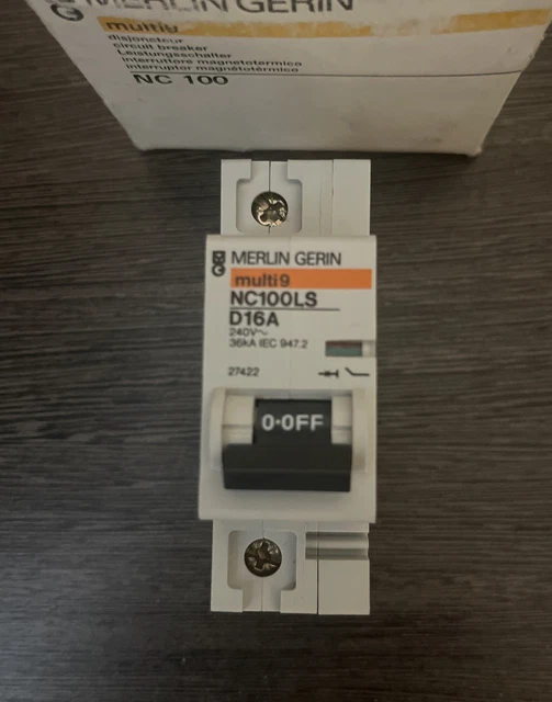 MERLIN GERIN 16 AMP TYPE D 36kA MCB CIRCUIT BREAKER NC100LS 27422 £14.95 - PicClick UK