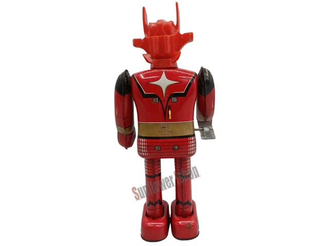 POPY VINTAGE JAPANESE Tin Robot Toy Red MB Emblem Wind-Up Walking Sci ...