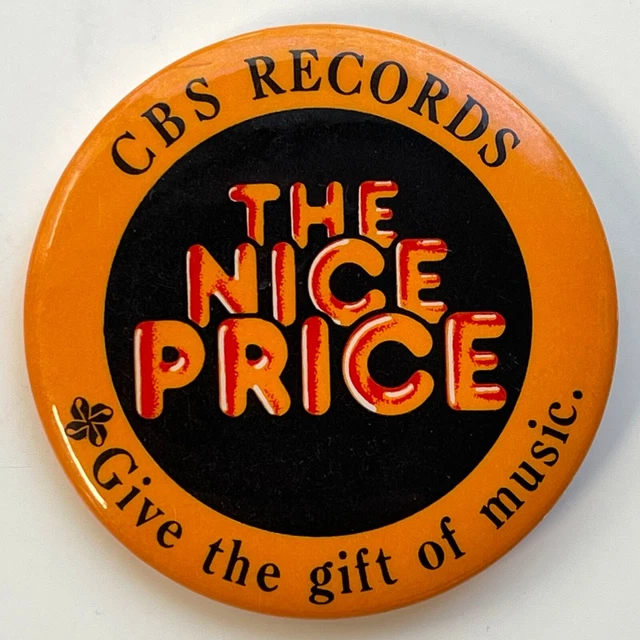 VINTAGE 1980S CBS RECORDS label industry promo button pin The Nice ...