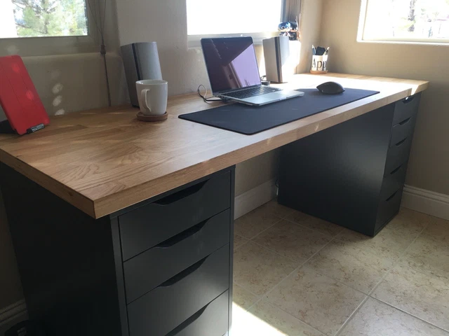 IKEA KARLBY WORKTOP + Alex Drawers Desk Setup £190.00 - PicClick UK