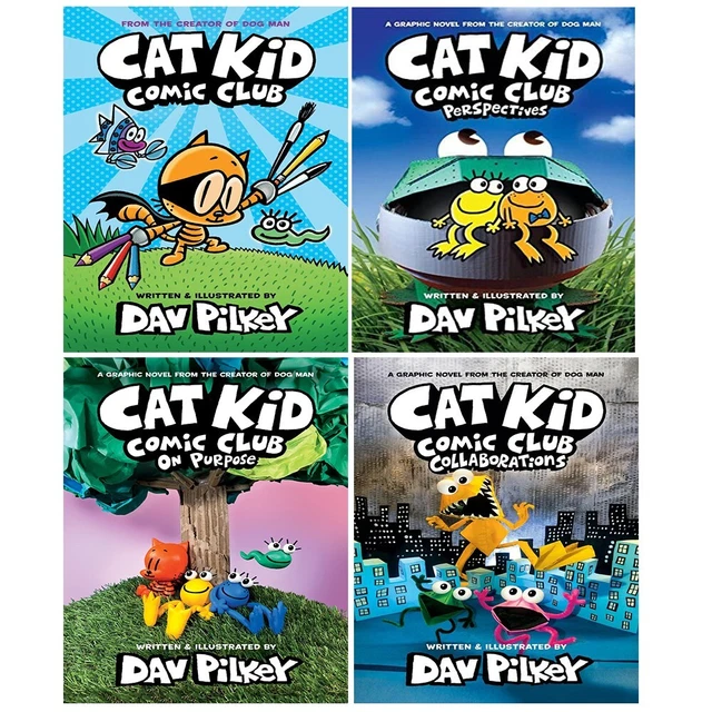 CAT KID COMIC Club Series 4 Books Collection Set by Dav Pilkey ...