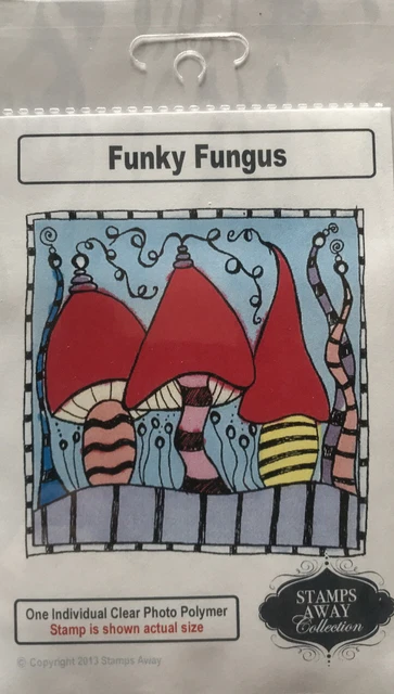 STAMPS AWAY FUNKY Fungus Clear Ink Stamp 90mm x 90mm Approx Brand New £ ...