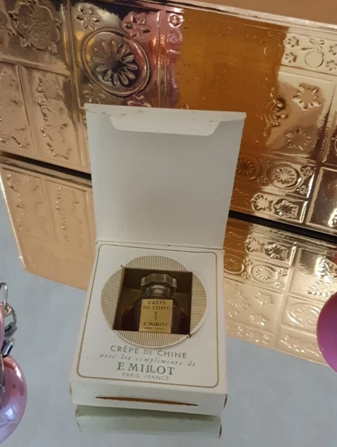 F. MILLOT RARE miniature parfum ancienne CREPE DE CHINE encore operculé ...