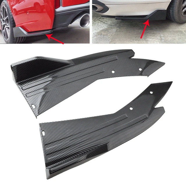 UNIVERSAL REAR BUMPER Lip Side Splitter Diffuser Spoiler Body Kit ...