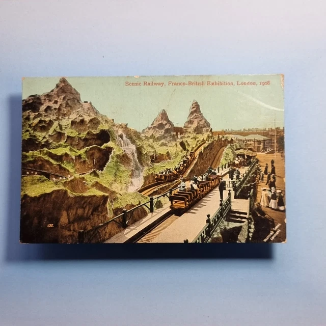 LONDON UK POSTCARD 1908 Exhibition Postmark Roller Coaster £9.95 ...