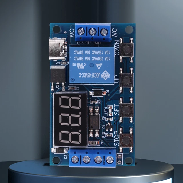 1 CHANNEL RELAY Module Times Delay Power Board with LED Display for DIY ...