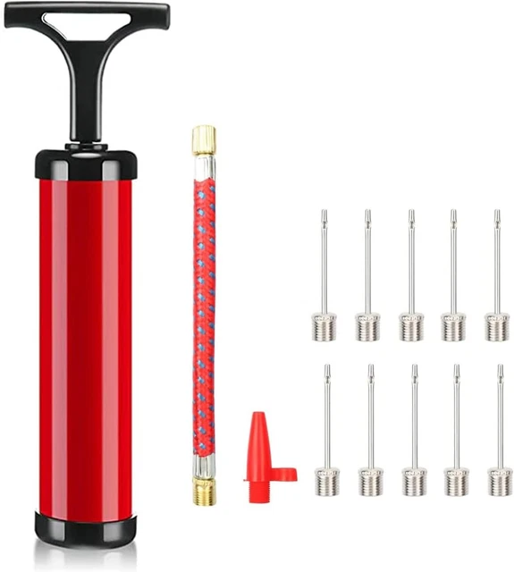 PORTABLE BALL PUMP,AIR Pump Inflator Kit with Needle,Nozzle, Extension ...