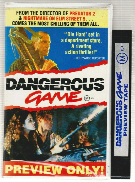 RARE DEALER PREVIEW VHS Video Tape DANGEROUS GAME Ex-Rental Big Box Clamshell $249.00 - PicClick AU