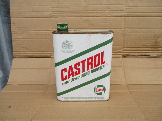ORIGINAL VINTAGE CASTROL Oil Can.ideal display with Petrol Pump Globe ...