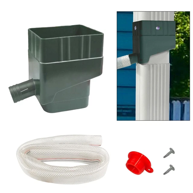 RAINWATER COLLECTION SYSTEM with Hose Trough Drain Connection Roof ...