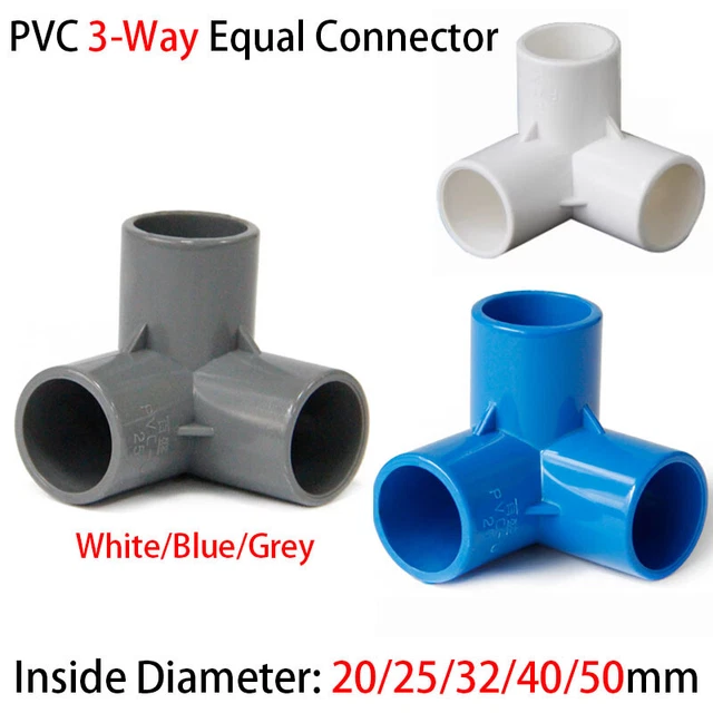 PVC 3-WAY EQUAL Connector Socket 20/25/32/40/50mm Pressure Pipe ...