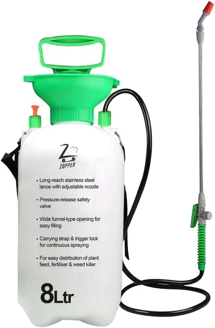 GARDEN PRESSURE SPRAYER Portable Hand Pump Chemical Weed Spray Bottle 8L £18.99 - PicClick UK