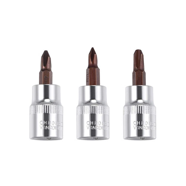 BROWN PH1-PH3 CROSS Shaped Bit Socket Set 1/4 Inch Shank S2 Steel Bits ...