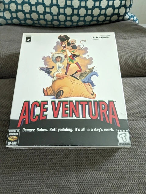 ACE VENTURA (PC, 1996, CD-ROM) 7ème niveau jeu Big Box neuf scellé en ...