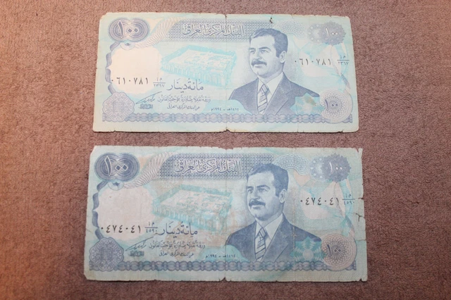ORIGINAL PRE 2003 Era Central Bank of Iraq Paper Dinar Saddam Notes ...