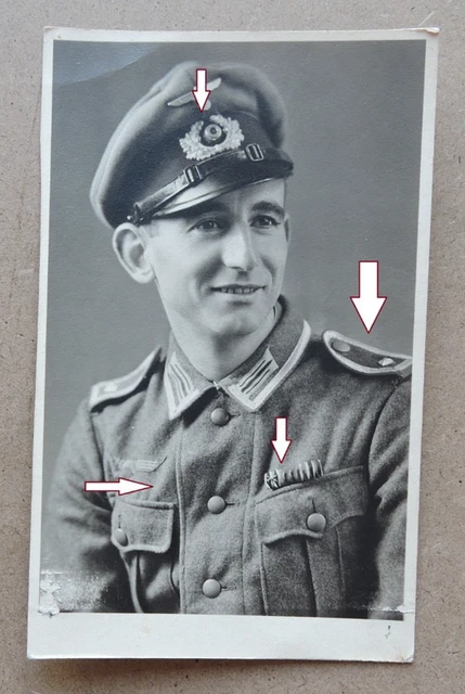 FOTO-AK WK2 / Portrait Soldat Feldspange Orden Uffz. Wehrmacht ...
