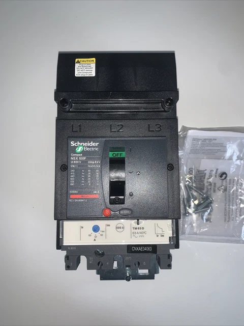 SCHNEIDER 63A 63 Amp Mccb Sqd I-Line Range 3 Phase Cnxae34063 Nsx 100F ...