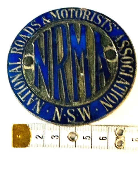 CAR BADGE VINTAGE Metal Badge NRMA National Roads & Motorist’s ...