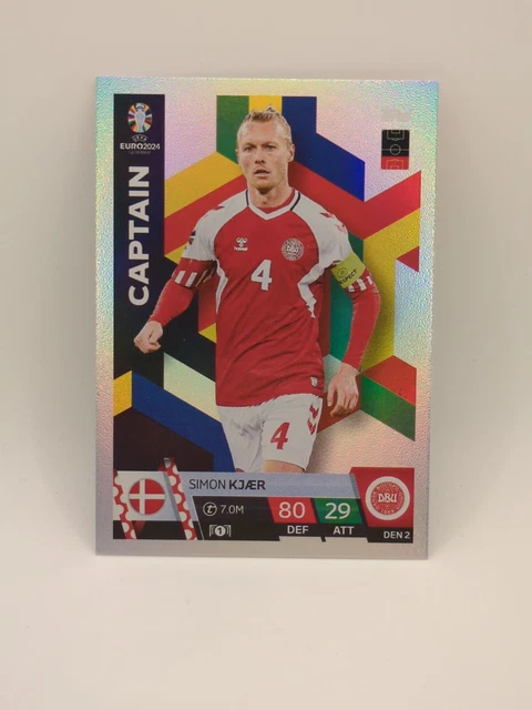 CAPTAIN SIMON KJAER Match Attax UFEA EURO 2024 Germany Euros 24 #DEN 2 ...