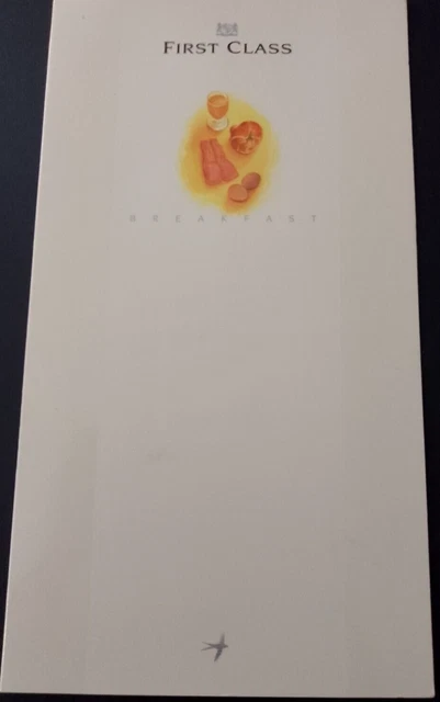 INTERCITY SWIFT FIRST Class Breakfast Menu 1990 £1.99 - PicClick UK