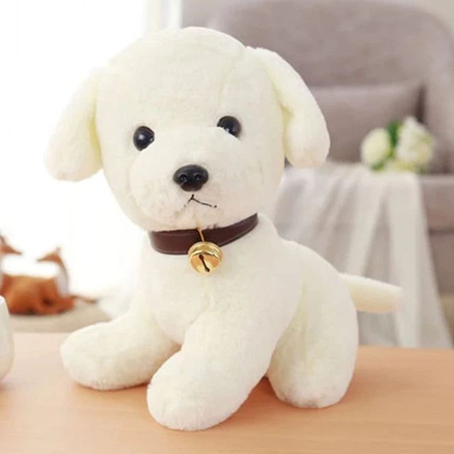 DOG SITTING PLUSH Soft Toy Cute Kids Animal Home Decor Boys/Girls White ...