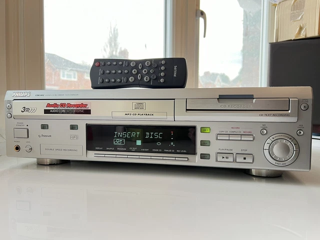 PHILIPS CDR802 3-DISC Changer CD Recorder Silver with Remote Hifi ...