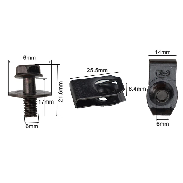 ENGINE UNDER COVER Splash Shield Body Bumper Fender Push Clips U-Nuts ...