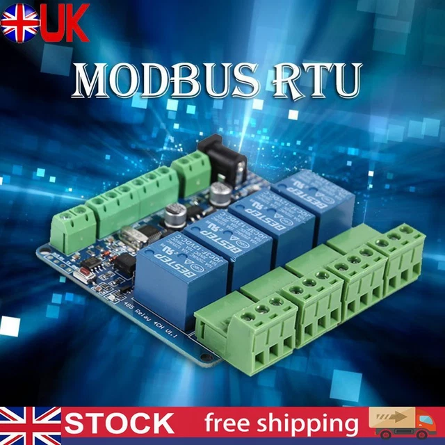 MODBUS-RTU 4 WAY 12V Relay Module Switch 4 Way Relay Output RS485 Communication £9.29 - PicClick UK
