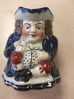 ANTIQUE STAFFORDSHIRE ALLERTONS? Pottery English Cobalt Blue Toby Jug £ ...