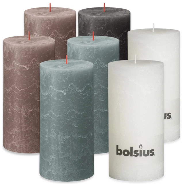 2ER SET BOLSIUS XXL Rustik Stumpenkerzen 200x100mm Rustic Shine Kerzen ...