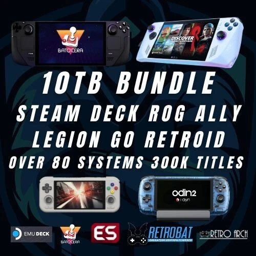 10TB BATOCERA RETROBAT Emudeck Steam Deck Rog Ally Legion Go Retroid ...