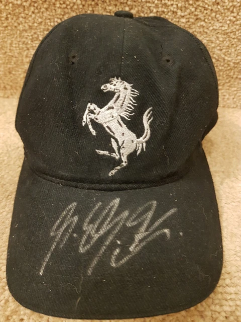 SIGNED MICHAEL SCHUMACHER Black Ferrari Cap. F1 Motor Racing Autograph ...