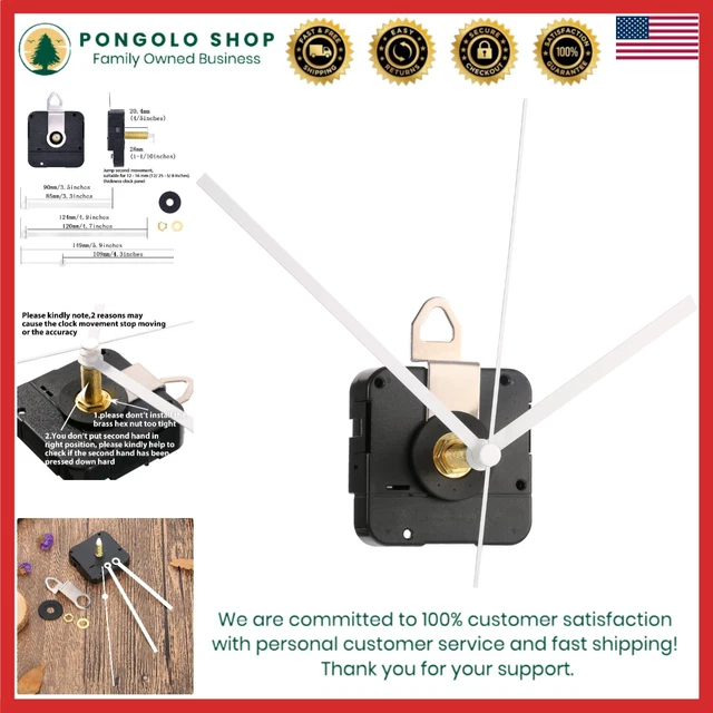 COMPACT DUAL HAND Quartz Clock Movement Kit - Easy Installation & Quiet ...