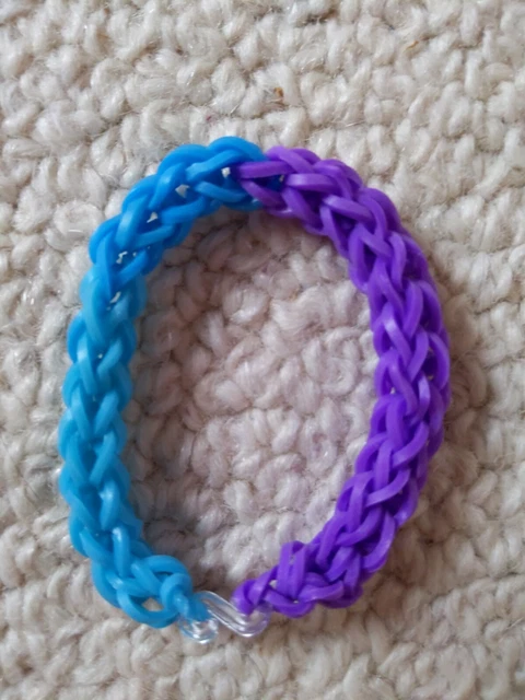 BLUE AND PURPLE Handmade Loom Band Bracelet £2.22 - PicClick UK