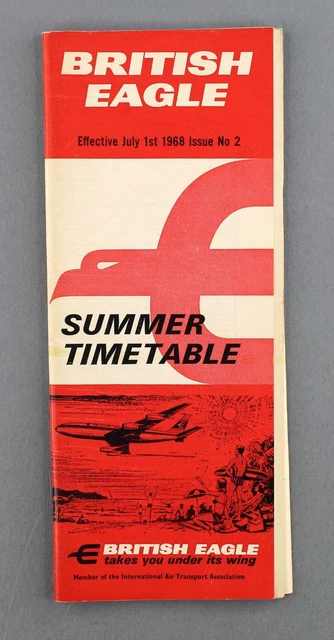 BRITISH EAGLE AIRLINE Timetable Summer 1968 Issue No.2 EUR 42,68 ...