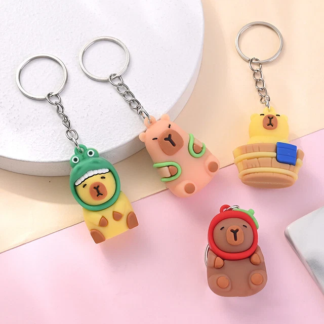 CARTOON CAPYBARA RESIN Keychain Funny Take A Bath Capybara Key Chain ...